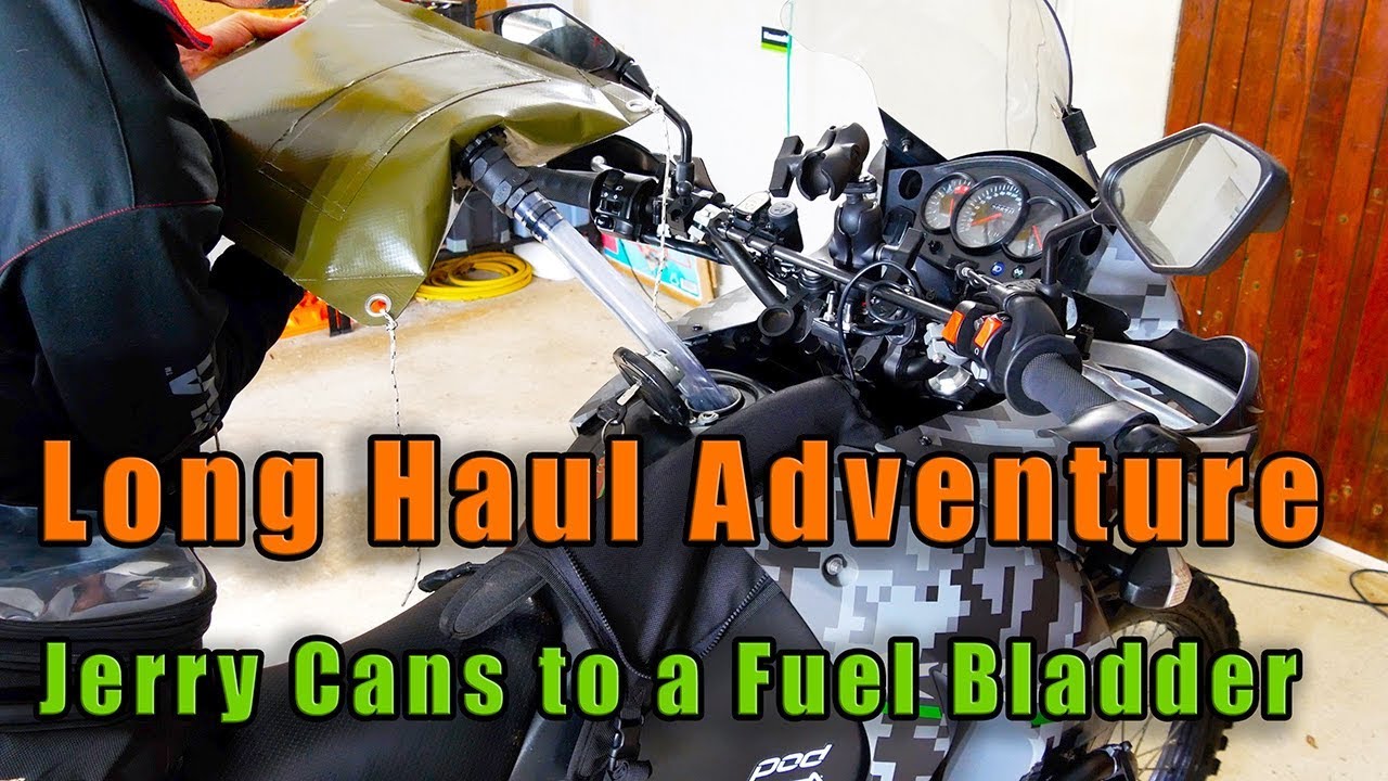 Fitting a fuel Bladder on the KLR 650 for Long Haul Adventure - YouTube