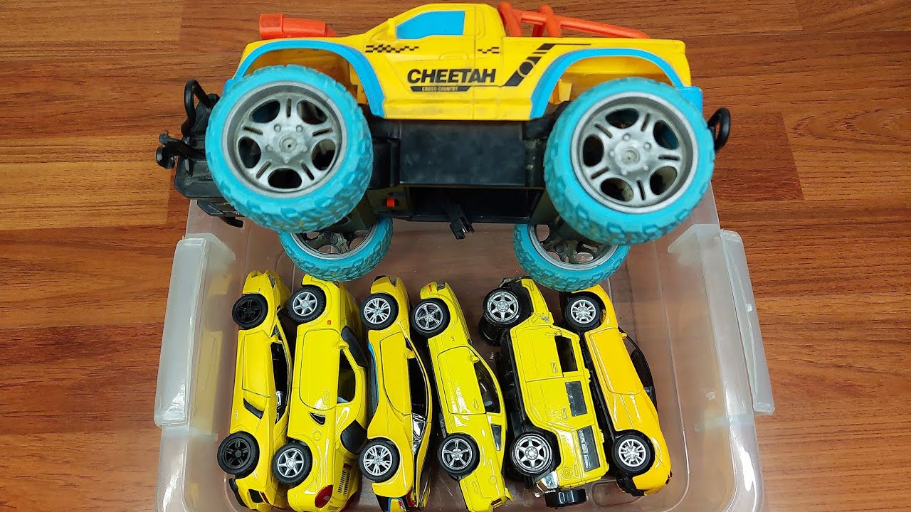 Yellow color Diecast Cars with Monster Truck in the Box - YouTube