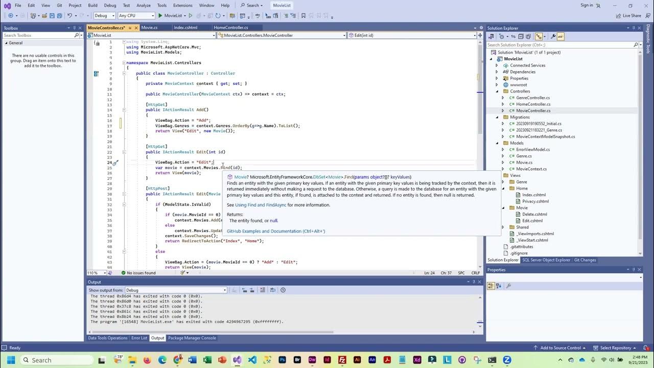 CH4 HO9 updated controllers and views with new field - YouTube