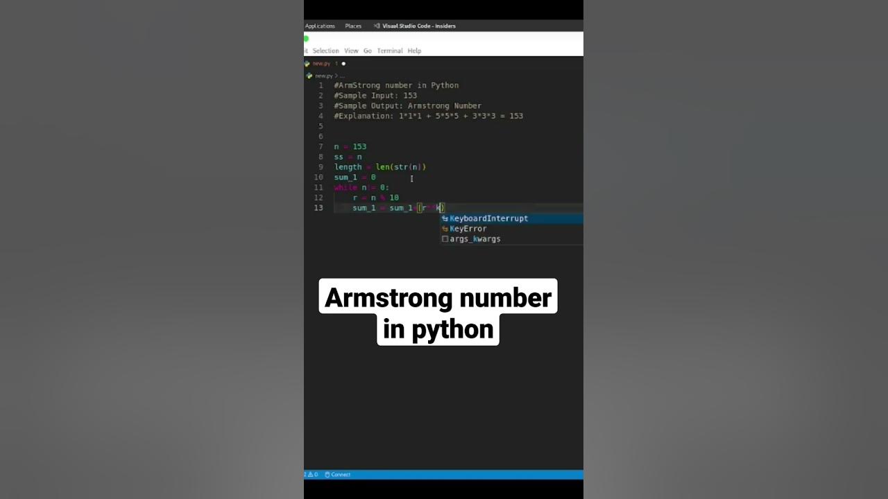 Armstrong Number In Python Python Pythonprogramming Programmingmonk Pythontutorial 
