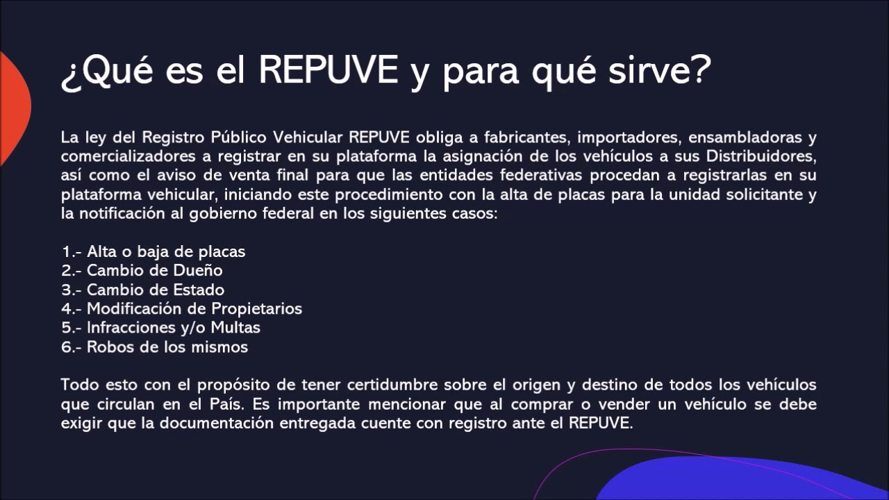 ¿Que es el REPUVE y para que sirve? - YouTube