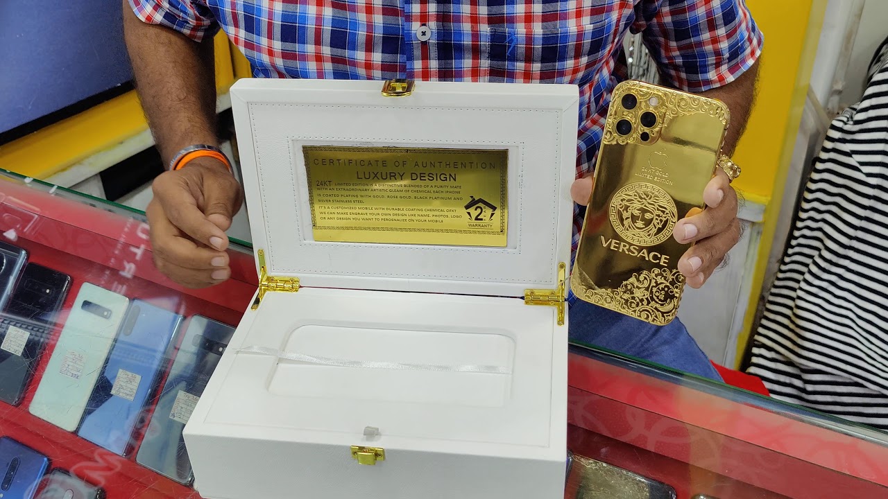 TRYME MOBILES VERSACE 24'KT Gold Plated APPLE IPHONE 12 PRO MAX 512GB ...