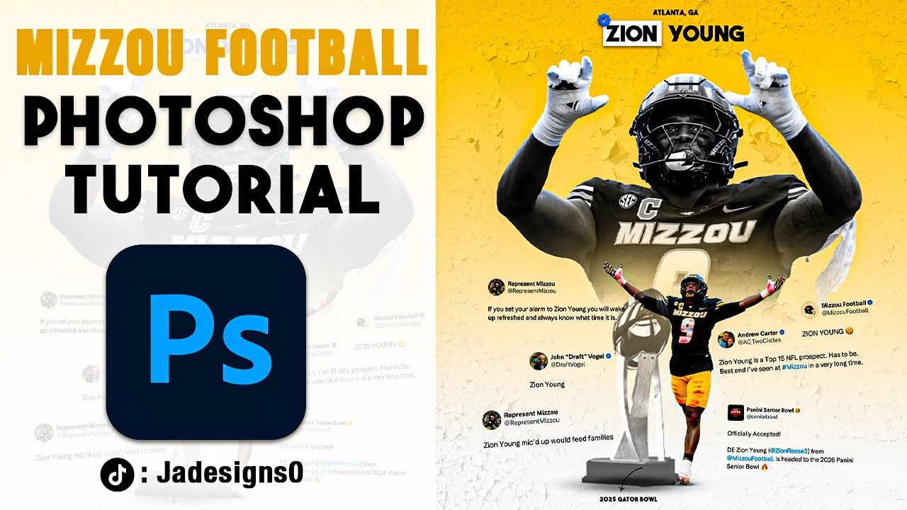 Adobe Photoshop Tutorial: D1 Football (BEGINNERS EDITION) - YouTube