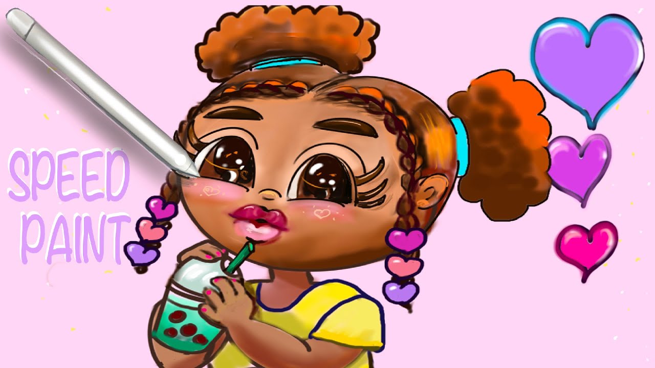 Chibi Speedpaint - Girl drinking Boba ️ 🧋 - YouTube