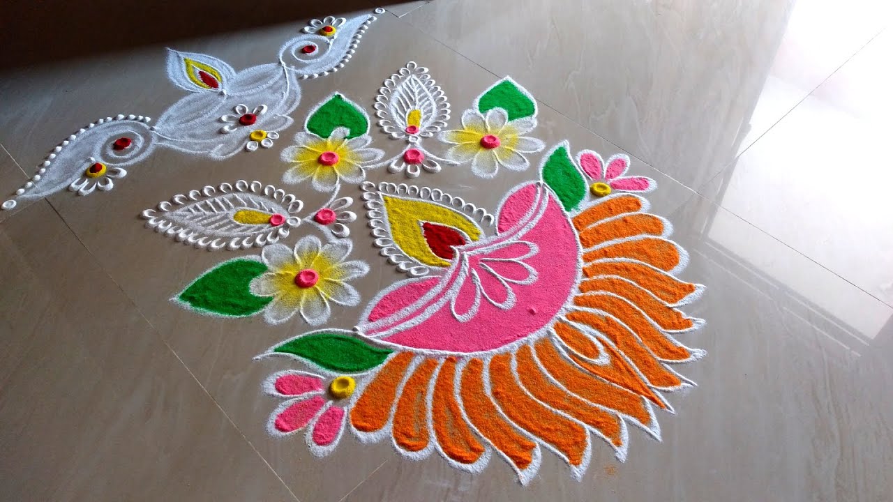 2023 deepavali padi kolam || Pooja door decoration || Nilaivasal ...