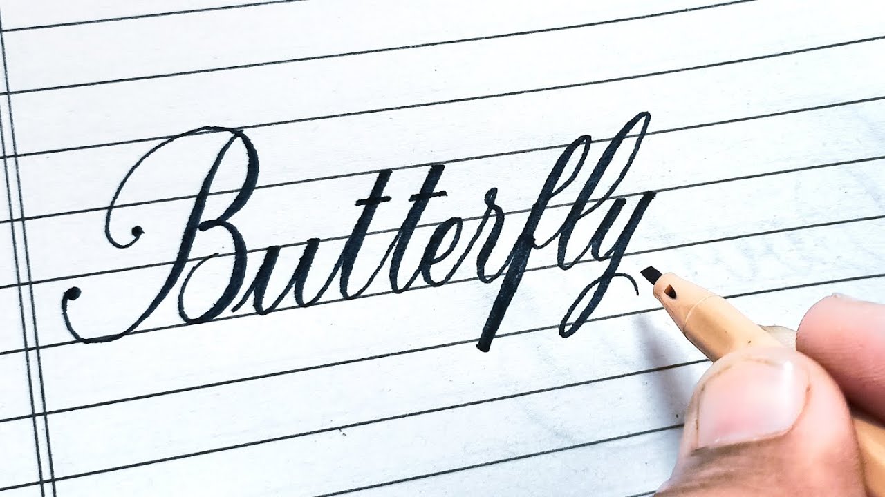 How to write Butterfly in Stylish Calligraphy - YouTube