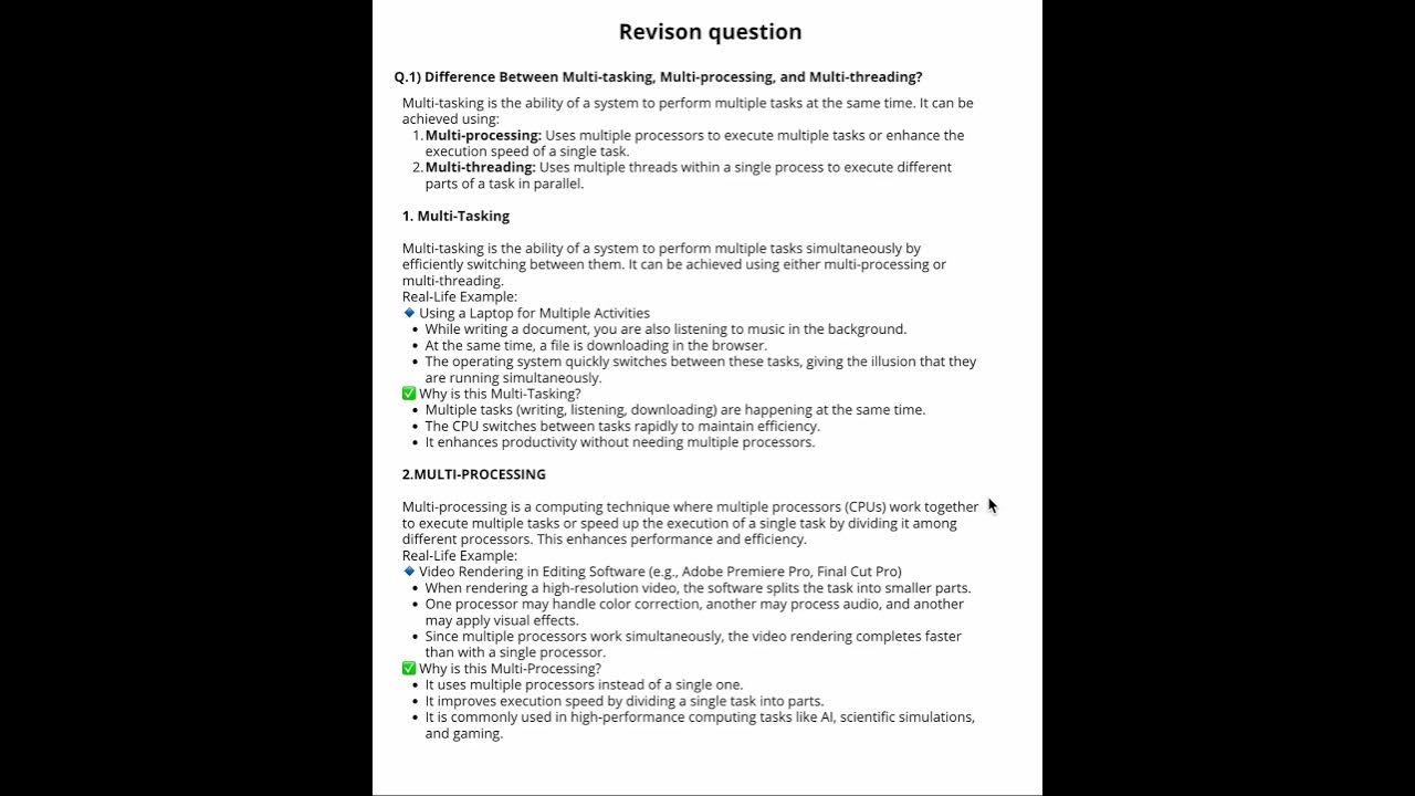 Multi-Tasking vs. Multi-Processing vs. Multi-Threading #coding # ...