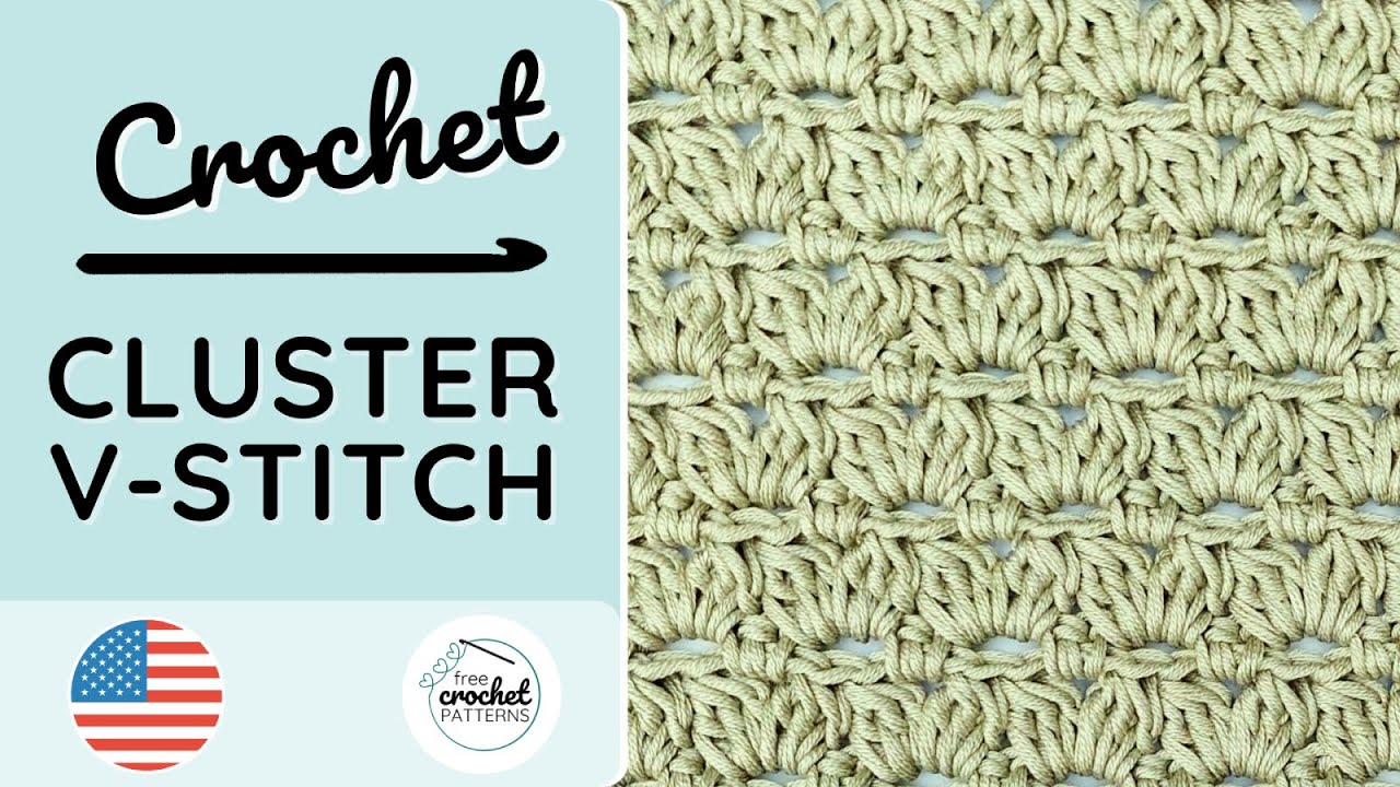 How to the Crochet Cluster V-Stitch - #crochetstitch #crochetutorial # ...