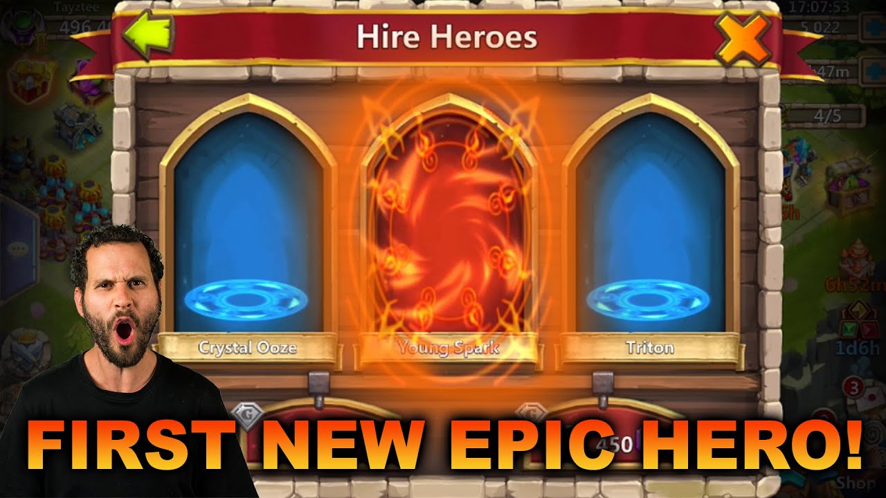 First Free 2 Play EPIC Hero Roll Castle Clash - YouTube