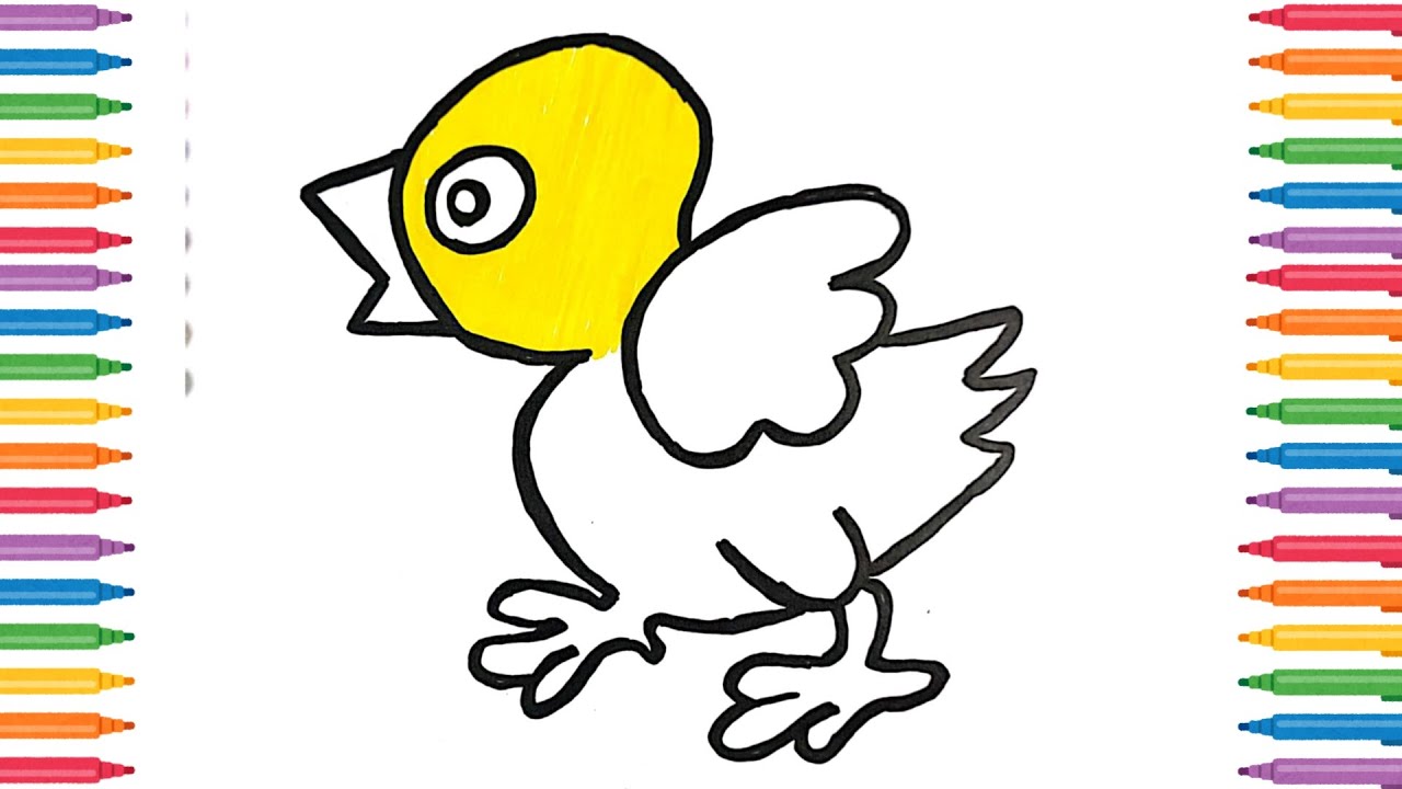 how to draw chicks easily | drawing and coloring - YouTube