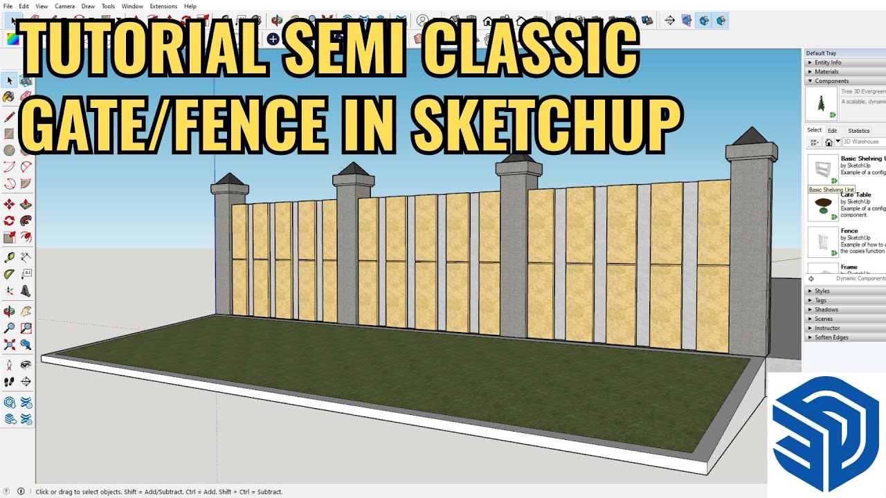 Sketchup tips and tricks How to make Semi Classic Gate in Sketchup ...