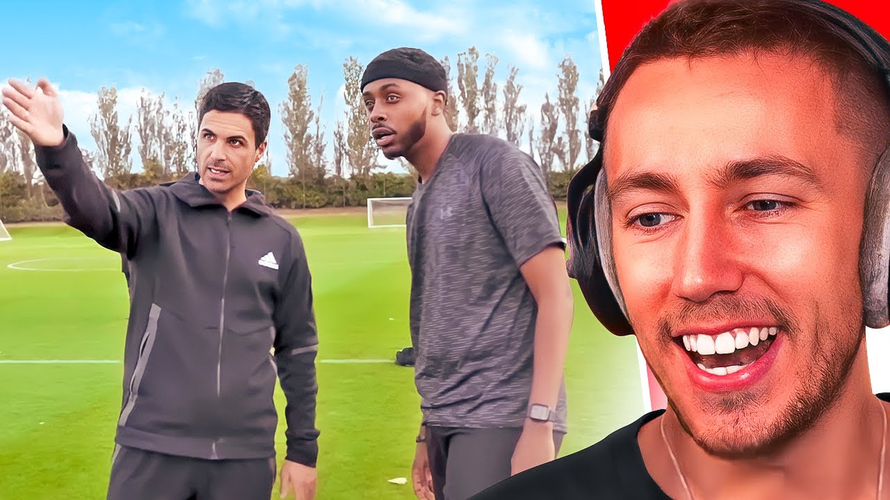 Miniminter Reacts To FOOTBALL CHALLENGES vs MIKEL ARTETA - YouTube