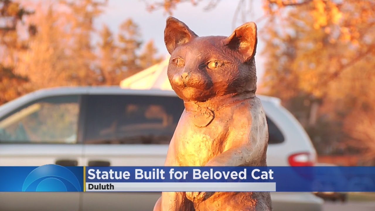 Duluth Statue Pays Tribute To Beloved Cat - YouTube