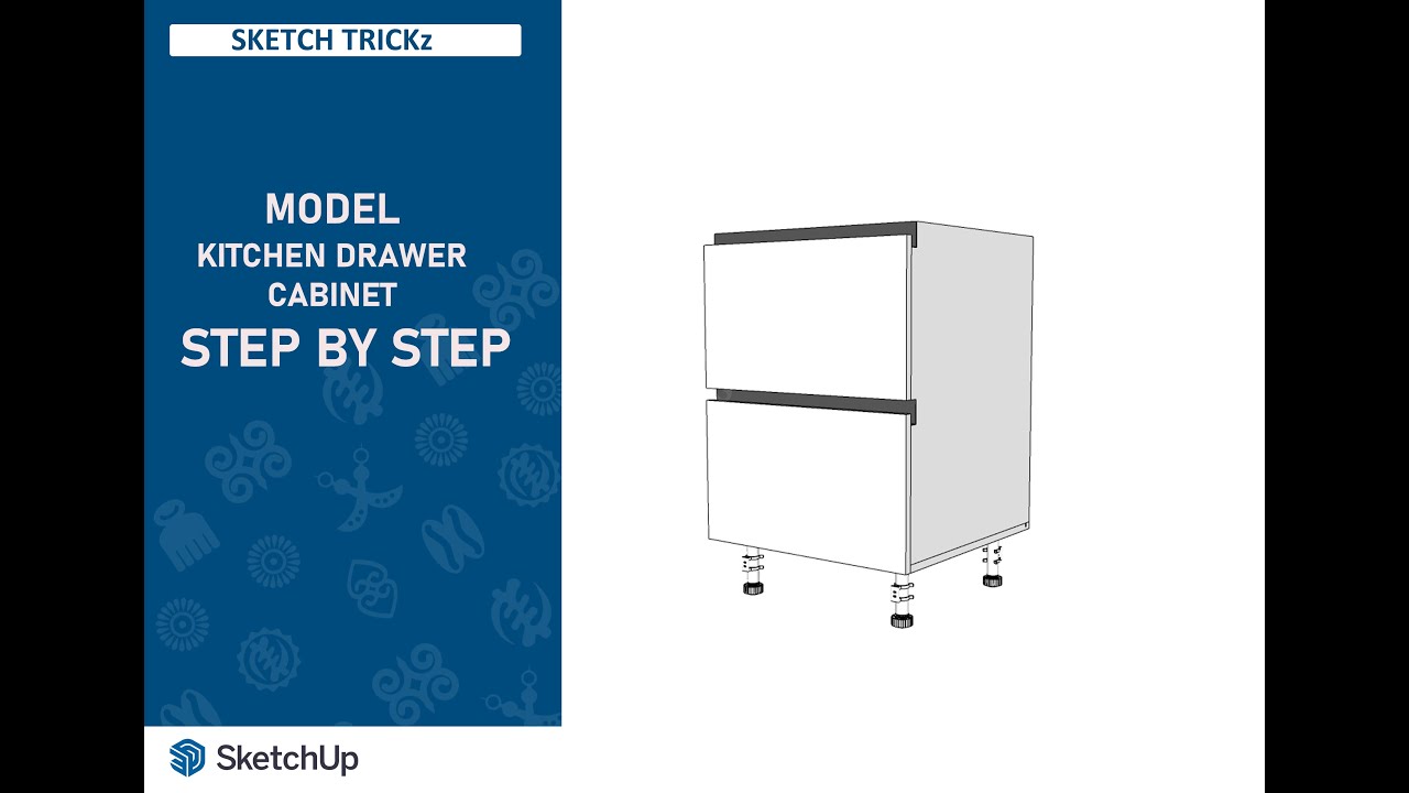 How to model Kitchen Cabinet Drawers in Sketchup (step by step) PART 2 ...