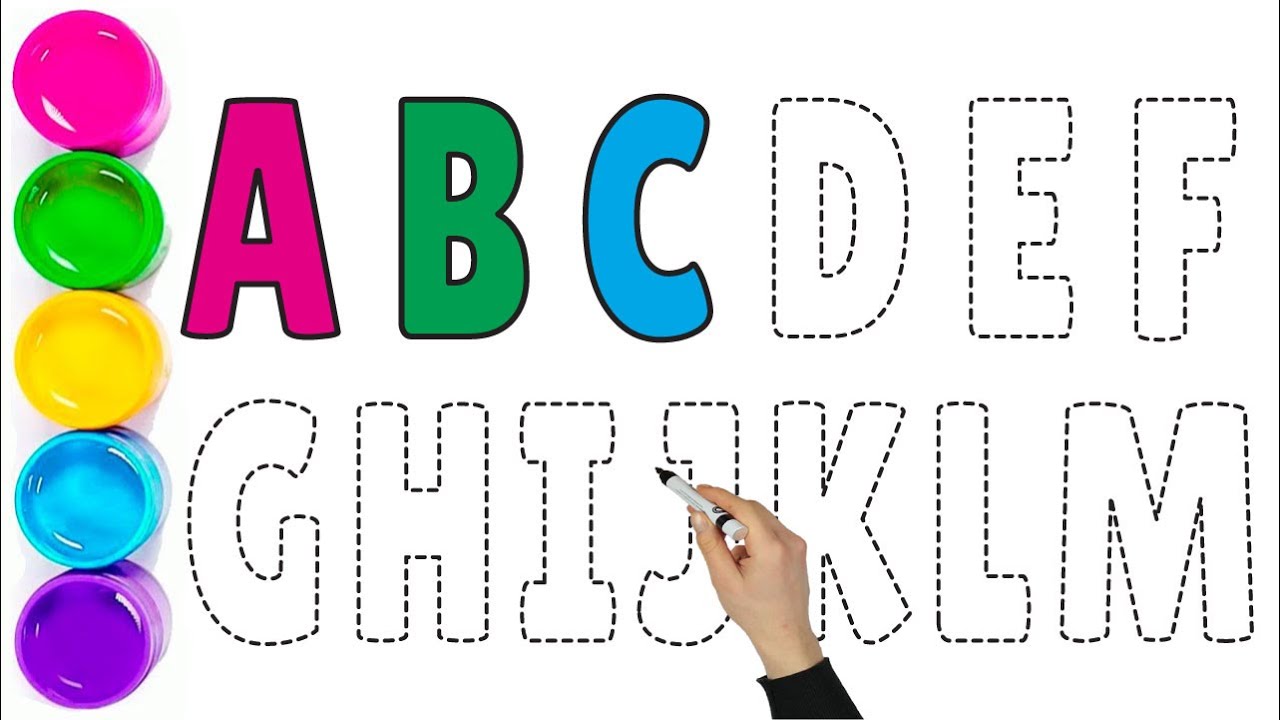 Let's Learn to Draw and Paint ABCDEFGHIJKLM for Kids // Easy Step by ...