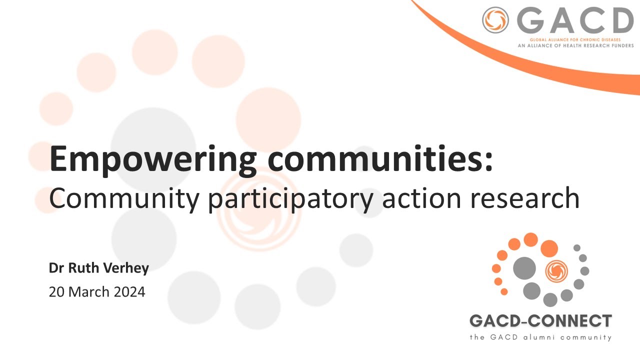 GACD-CONNECT event - Community participatory action research - YouTube