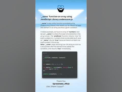 `_.some` function on array using JavaScript Library underscore.js ( #shorts ) - YouTube
