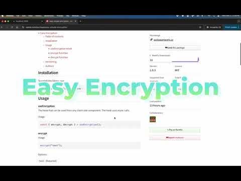 React / Next.js Easy Encryption - YouTube