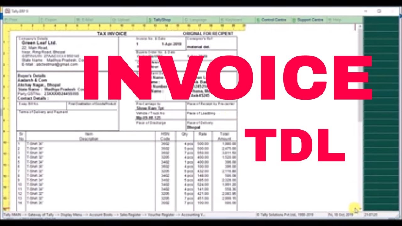 36 tally Invoice Format Setting Invoice In Tally Erp 9 Tally Tdl 36 tally Invoice Format Setting Invoice In Tally Erp 9 Tally Tdl