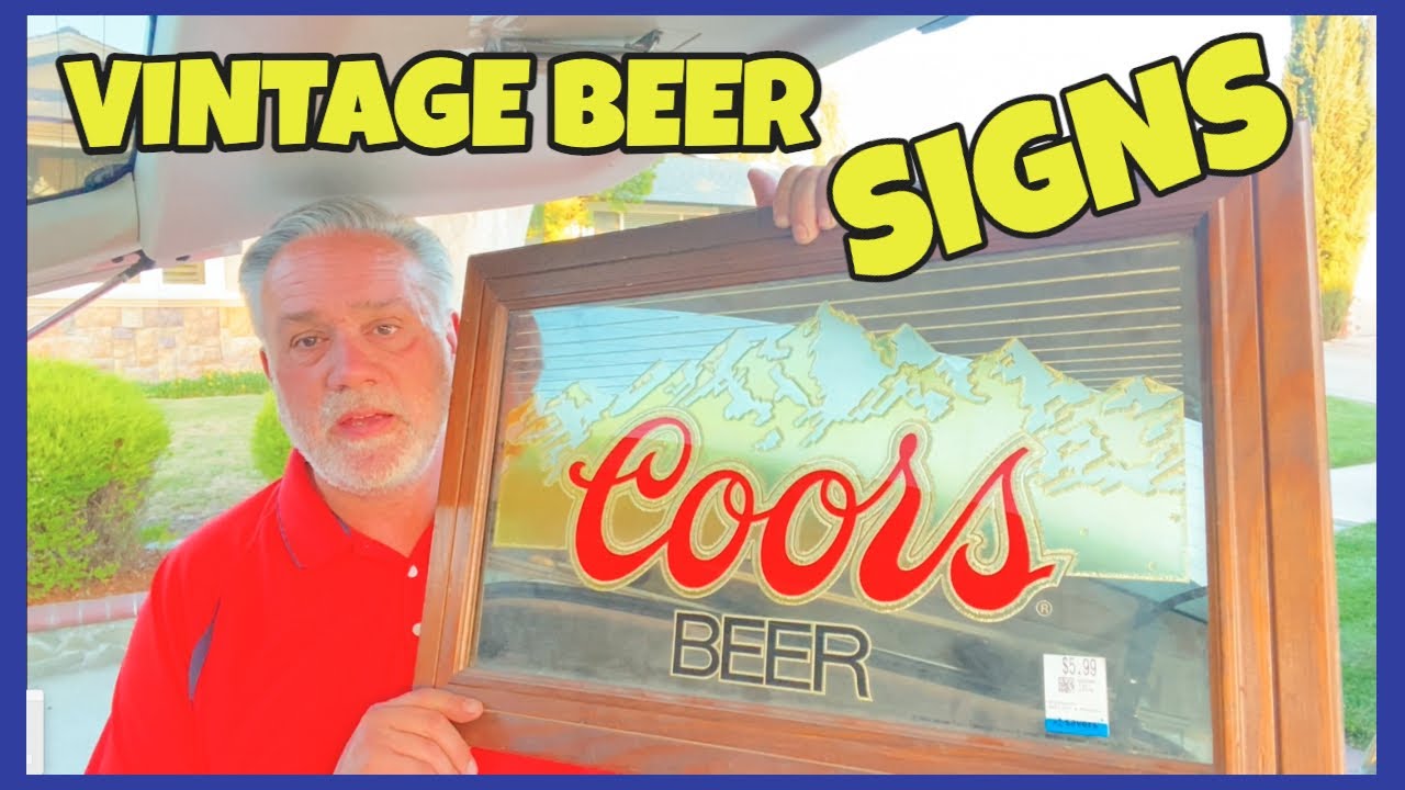 Look for these Vintage Beer Mirrors to sell on Ebay - YouTube
