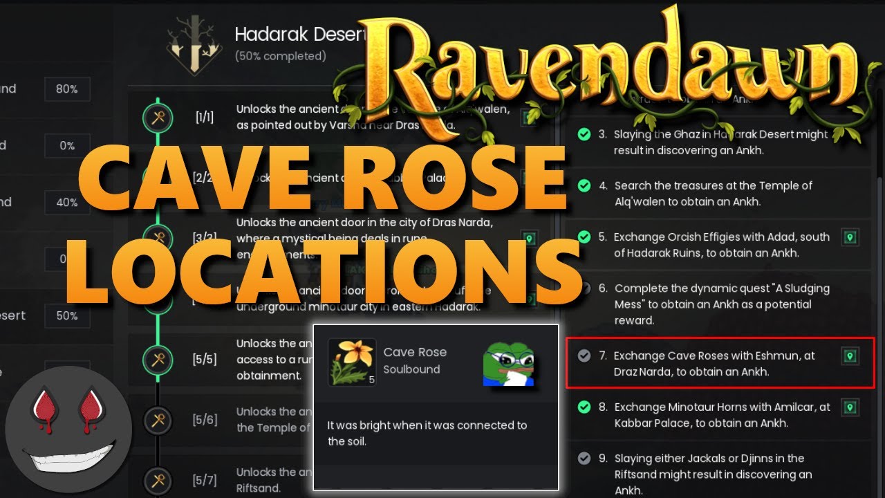 [RAVENDAWN] CAVE ROSE LOCATIONS (HADARAK DESERT JOURNAL) - YouTube