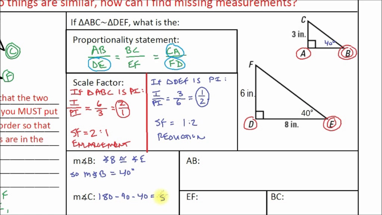 Similarity 10 Find Missing Measures - YouTube