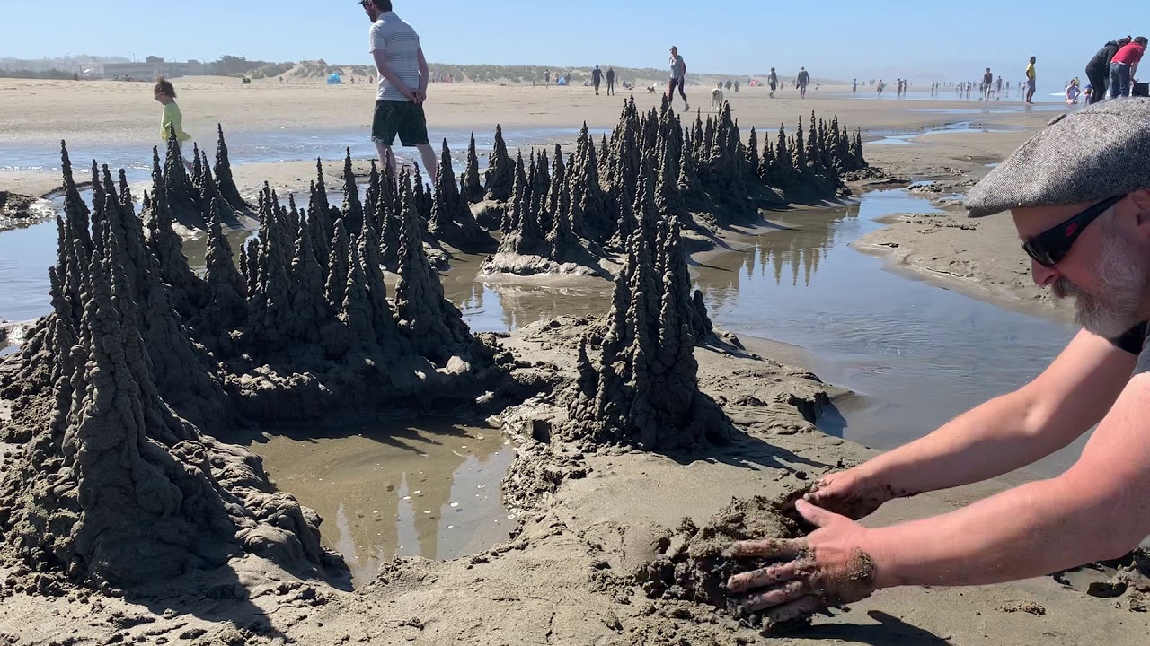 Drip sandcastle at Ocean Beach - YouTube