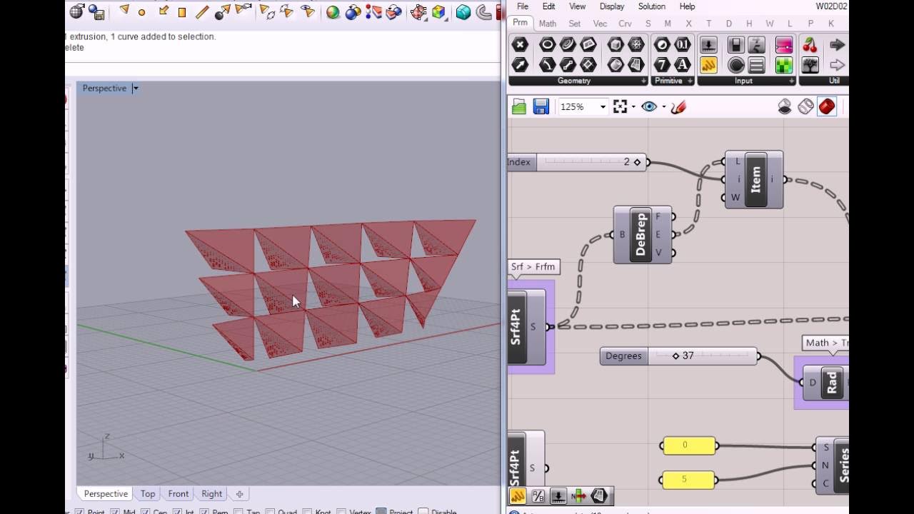 41 - Grasshopper - Gradient Rotation Values with Series and Radians ...