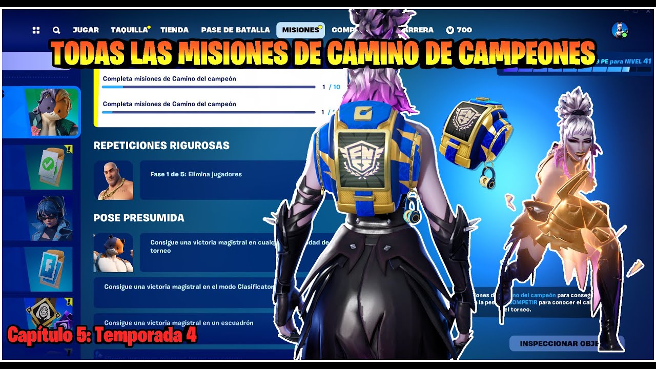 ⚔️FORTNITE- CÓMO COMPLETAR TODAS LAS MISIONES DE CAMINO DE CAMPEONES ...