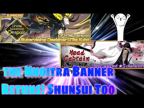 Nnoitra and Shunsui Banners Return!! News + Update Info! Good Luck to ...