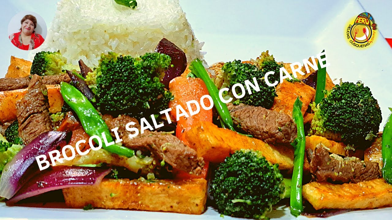 ¡ SALTADO DE BROCOLI! con Carne y Papas Fritas Receta Peruana /Delicias ...