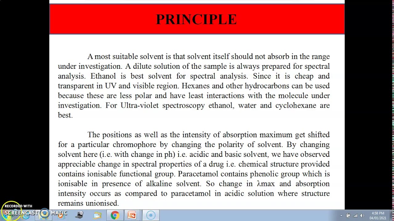 DETERMINATION OF EFFECT OF SOLVENT ON PARACETAMOL SAMPLE BY UV ...