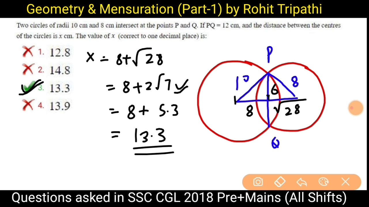 Geometry Questions asked in SSC CGL 2018 | Top Geometry Questions for ...