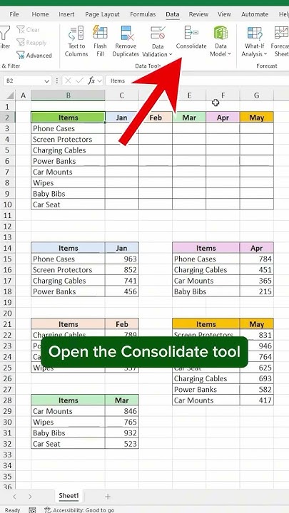 Consolidate In Excel Excel Exceltips Spreadsheet Shorts Viralshort Youtube