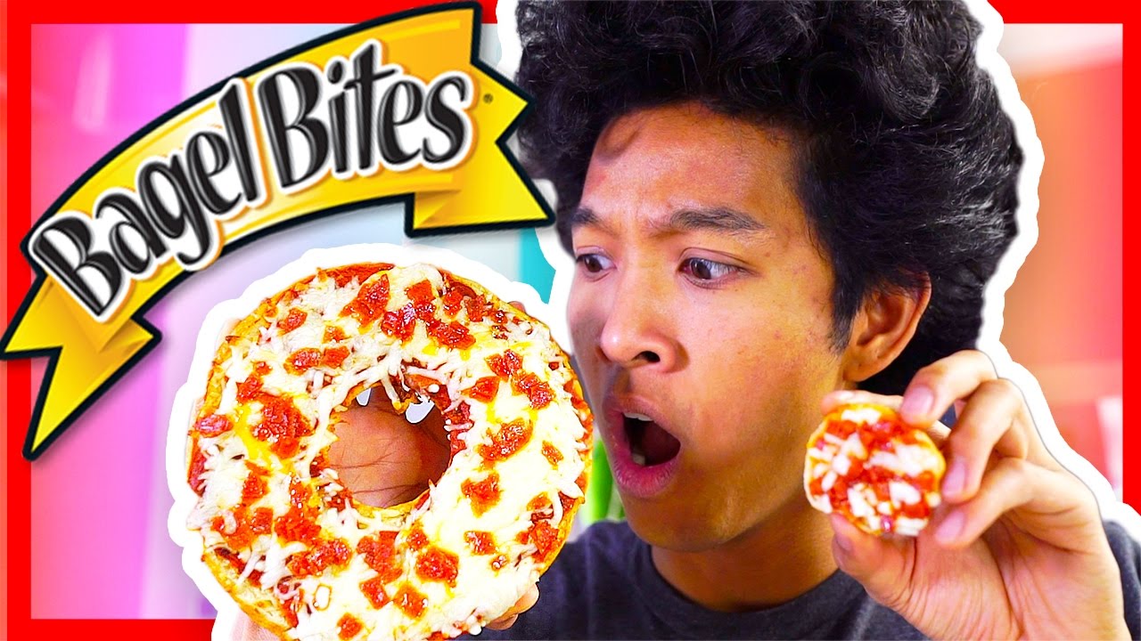 DIY HOW TO MAKE GIANT BAGEL BITES!!! - YouTube
