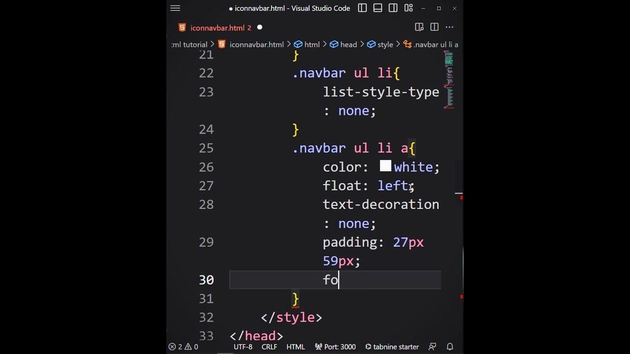 Icon Navbar Html Css Web Development Shorts Html Css Coding Webdevelopment Viral Youtube