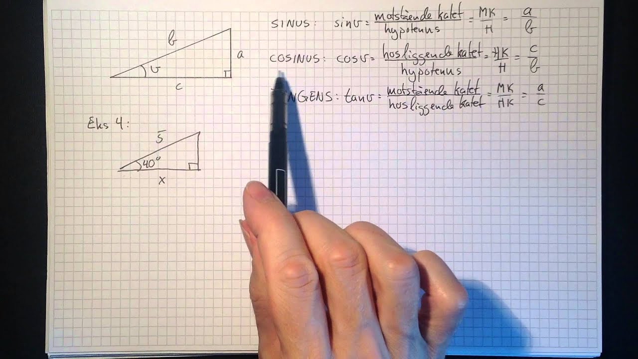 Matematikk 1T Trigonometri: Sinus, cosinus og tangens Del 2 - YouTube