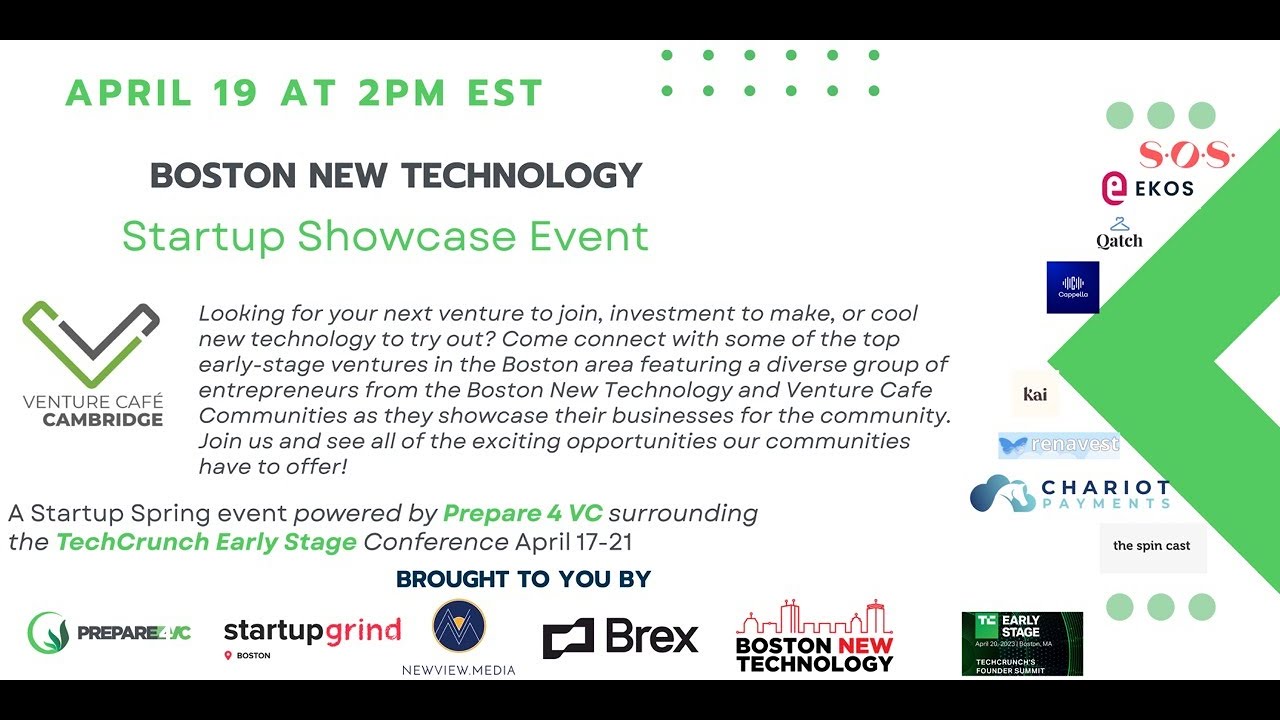 Boston New Technology Startup Showcase - YouTube