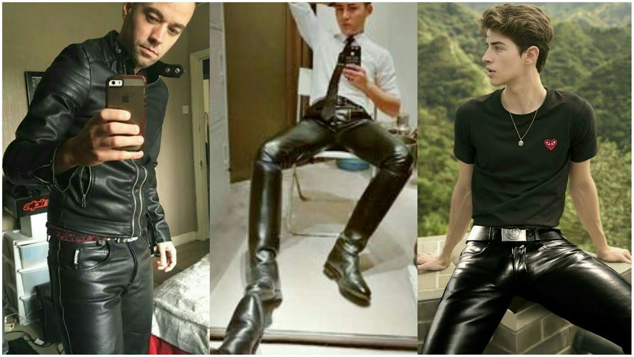 Latest and most beautiful leather pants and jackets outfits for boys ...