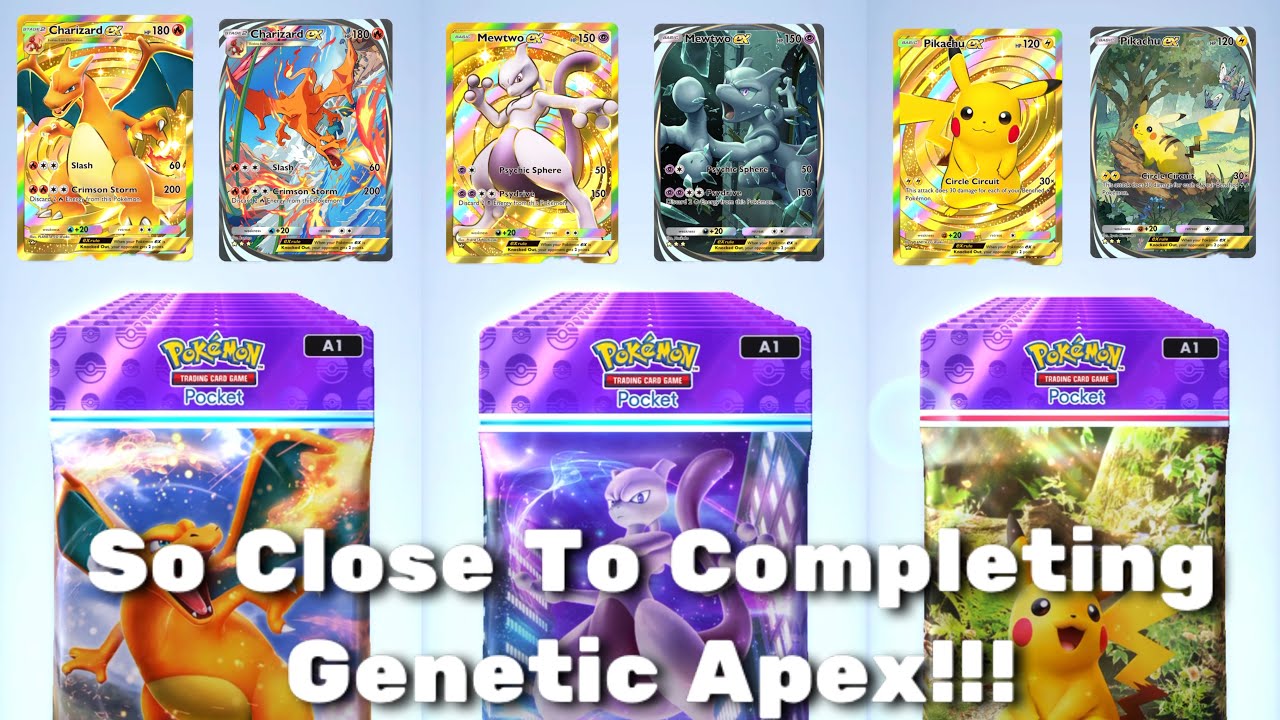 INSANE PACK LUCK!!! Opening Genetic Apex To Complete The Entire Set ...
