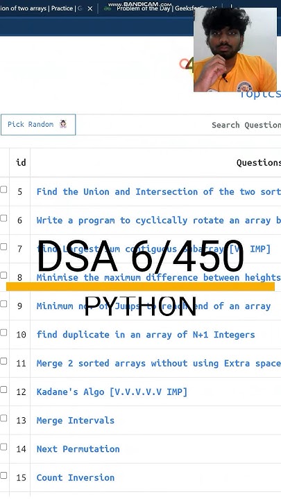 DSA Series | 6/450 | Python Tutorial - YouTube