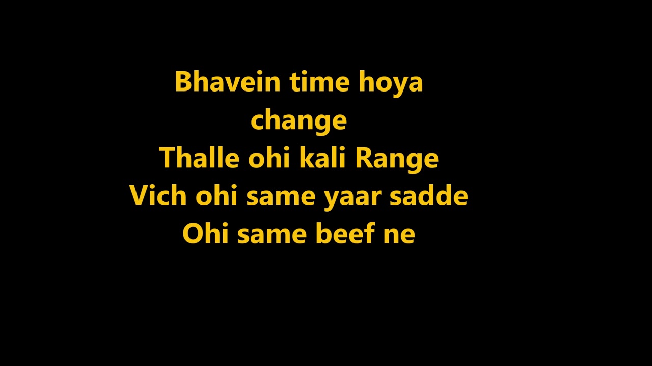 Same Beef | Sidhu moosewala Bohemia | Karaoke music with Lyrics - YouTube