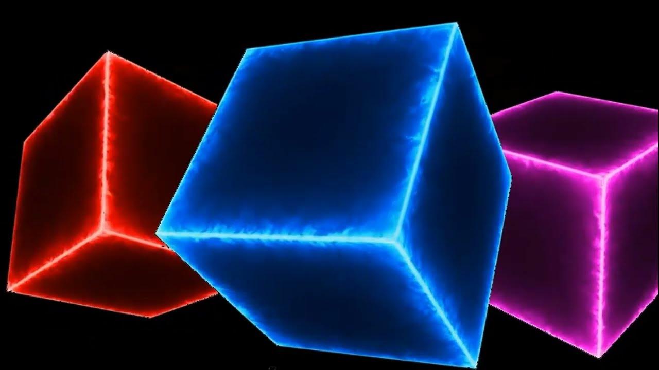 Футаж на Хромакее🟥 🟦 Кубики Неоновые 🟪 Background Neon Cubes Green ...