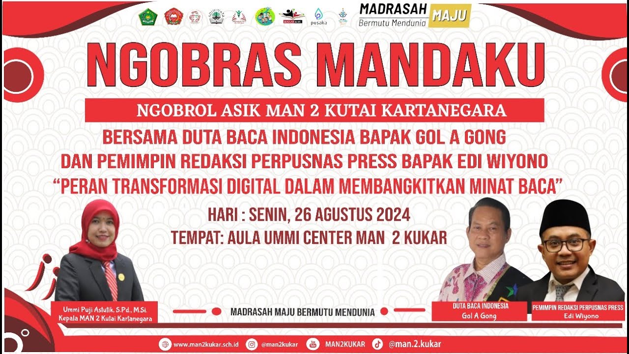 Ngobrol Asik di MAN 2 Kutai Kartanegara: Gol A Gong & Edi Wiyono ...