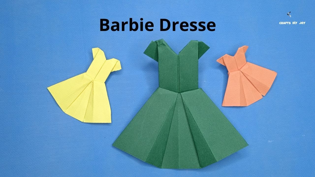 How to make a DIY Origami Barbie Dresse for kids ‪/👗/ كيفية صنع فستان ...