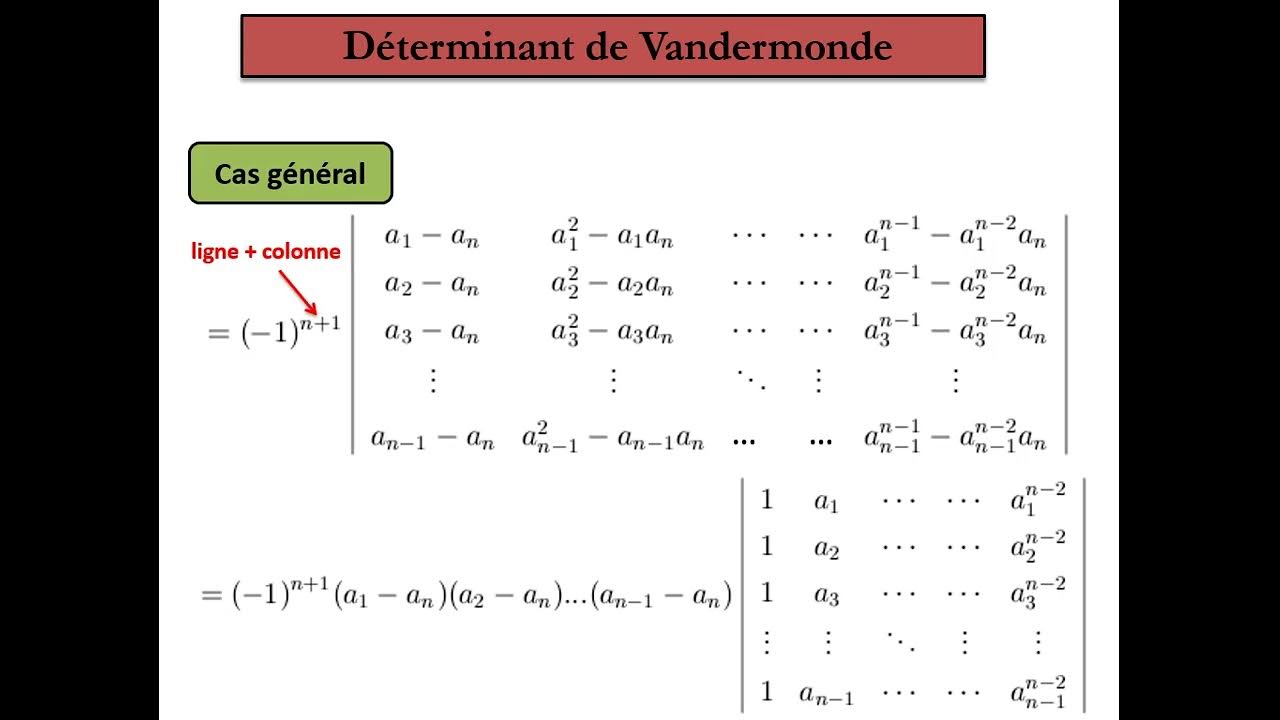 Déterminant de Vandermonde ( Définition, exemple et méthode de calcul ...