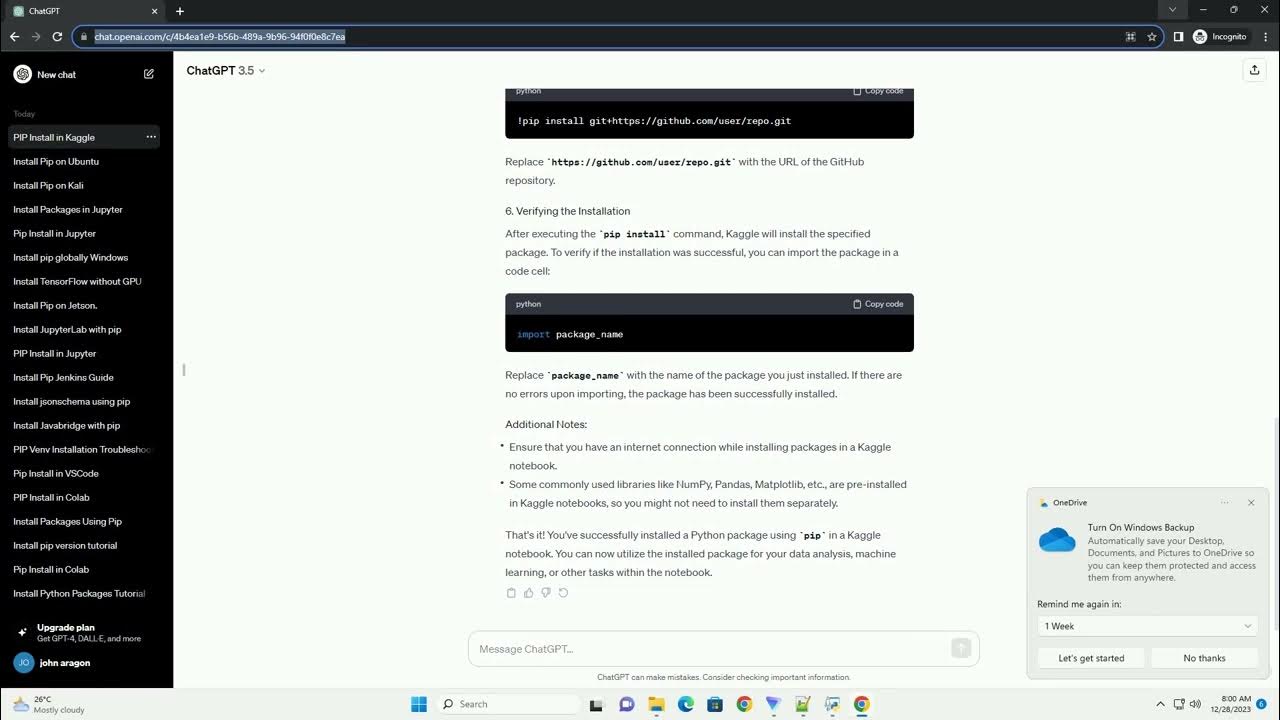 how to pip install in kaggle - YouTube