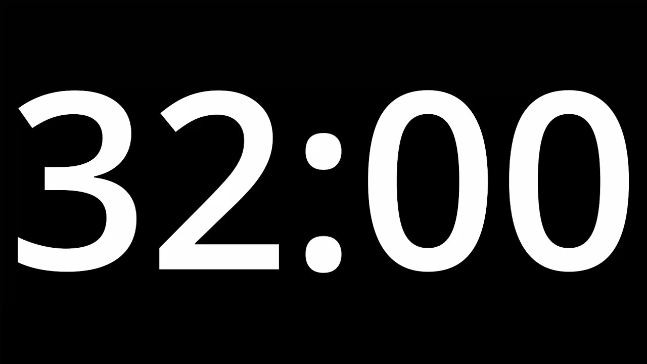 32 MINUTE TIMER with alarm - COUNTDOWN Clock Alarm - YouTube
