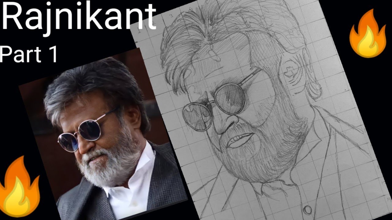 How to draw Rajinikanth|Rajinikanth drawing| Super star Rajinikanth ...