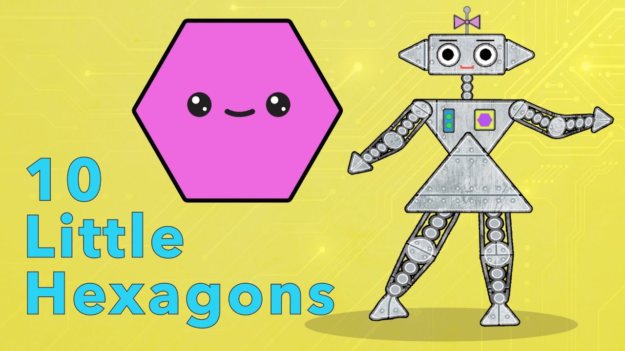 Ten Little Hexagons | Counting Song | Shapes | Shapebotics Kids - YouTube